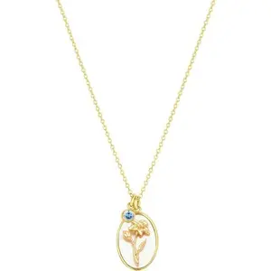 SET & STONES Katrina Birth Flower And Birthstone Charm Necklace - Gold/march