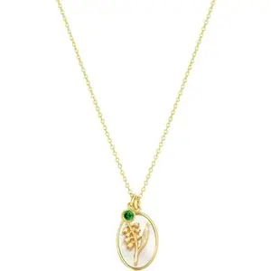SET & STONES Katrina Birth Flower And Birthstone Charm Necklace - Gold/may