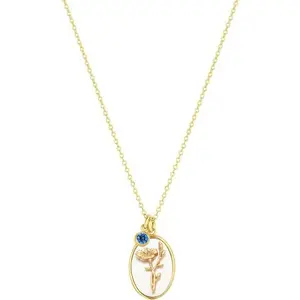 SET & STONES Katrina Birth Flower And Birthstone Charm Necklace - Gold/september