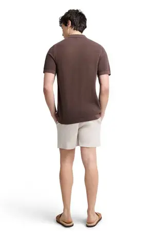 Onia Crochet Knit Button Up Short Sleeve Shirt - Espresso
