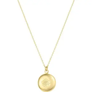 SET & STONES Ruby Birth Flower Locket Necklace Gold/february