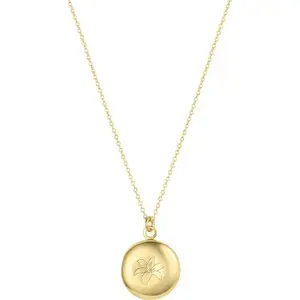 SET & STONES Ruby Birth Flower Locket Necklace - Gold/may