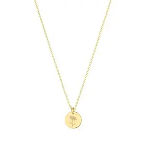 SET & STONES Lily Birth Flower Pendant Necklace - Gold/april