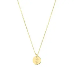 SET & STONES Lily Birth Flower Pendant Necklace - Gold/august