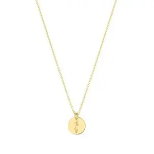 SET & STONES Lily Birth Flower Pendant Necklace - Gold/may
