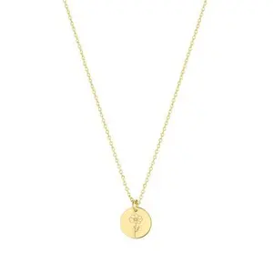 SET & STONES Lily Birth Flower Pendant Necklace - Gold/october