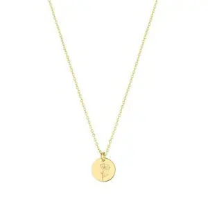 SET & STONES Lily Birth Flower Pendant Necklace - Gold/september