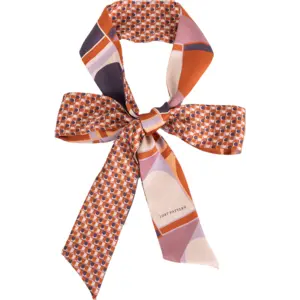 LOST PATTERN Modular Silk Skinny Scarf - Orange