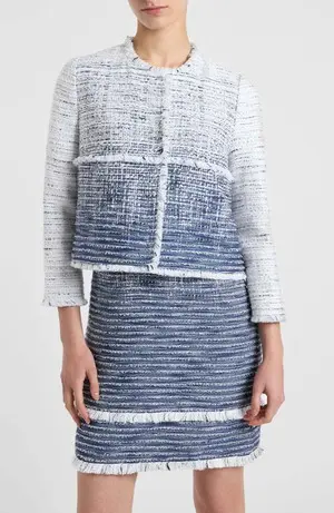 Santorelli Valerie Short Jacket In Ombre Modern Tweed