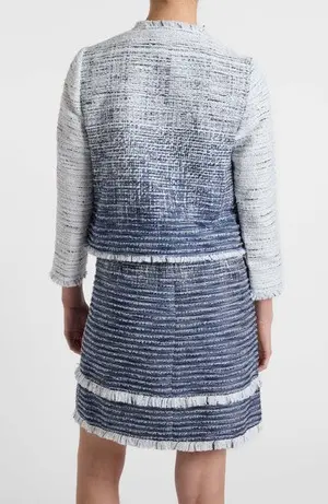 Santorelli Valerie Short Jacket In Ombre Modern Tweed