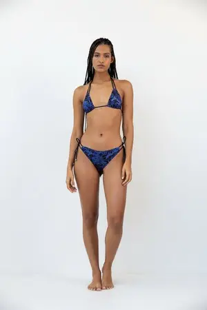 MONZLAPUR Serpent Printed Bikini - Electric Blue