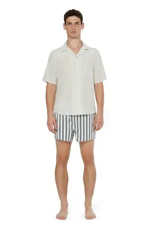 Onia Silk Vacation Short Sleeve Shirt - Stone
