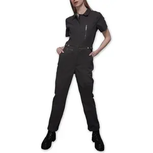 WILDFANG High Waisted Zipper Coverall - Charcoal
