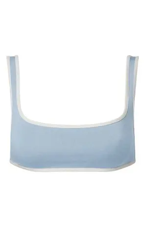 Onia Claire Square Neck Bikini Top - Sky/white