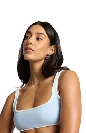 Onia Claire Square Neck Bikini Top - Sky/white