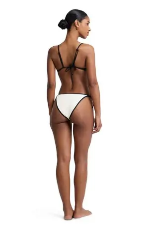 Onia Aimee String Bikini Top - Egret/black