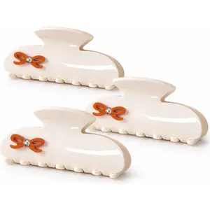 DONATELLO GIAN Hair Claw Clip 3-pack - White