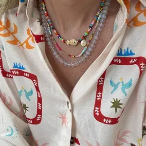ERIN MCDERMOTT JEWELRY Beaded Fish Pendant Necklace
