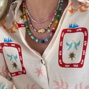 ERIN MCDERMOTT JEWELRY Beaded Fish Pendant Necklace