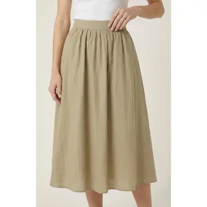 MODENAIRE Flowy A-line Midi Skirt