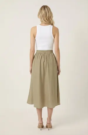 MODENAIRE Flowy A-line Midi Skirt