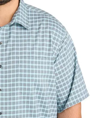 SYNRGY BY DXL Big & Tall Plaid Microfiber Sport Shirt V2 - Blue