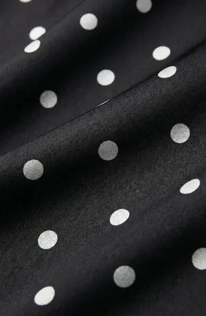 MODENAIRE Polka Dot Tie Neck Blouse