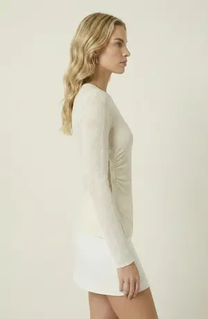 MODENAIRE Long Sleeve Fitted Knit Top