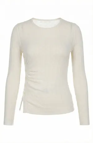 MODENAIRE Long Sleeve Fitted Knit Top