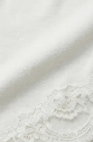 MODENAIRE Lace Trim Henley Top