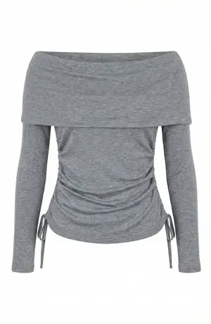 MODENAIRE Off-shoulder Long Sleeve Top