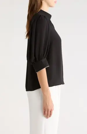 CECE DUPRAZ Pearce Puff Sleeve Top - Rich Black