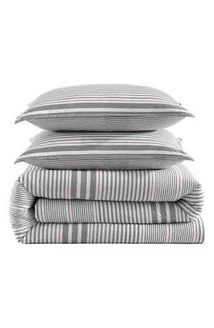 Tommy Hilfiger Danbury Stripe Cotton Percale Comforter & Shams Set - Dark Blue