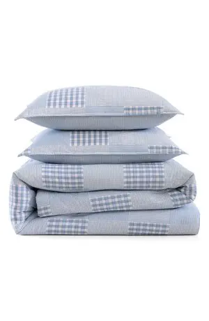 Tommy Hilfiger Hamptons Patchwork Cotton Percale Comforter & Shams Set - Light Blue