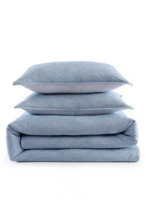 Tommy Hilfiger Classic Texture Cotton Percale Comforter & Shams Set - Mediumblue