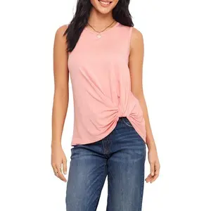 Karen Kane Knotted Tank Top - Peach