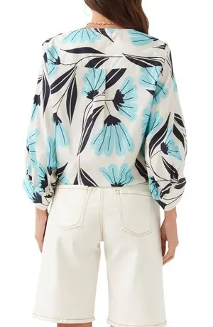 Karen Kane Tie Front Printed Top - Print