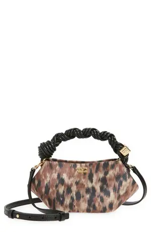 GANNI Mini Bou Taffeta Top Handle Bag - Burro
