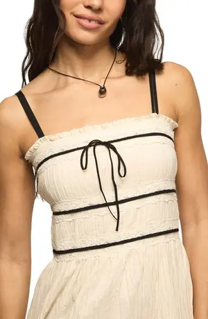 Lucky Brand Contrast Trimmed Maxi Dress