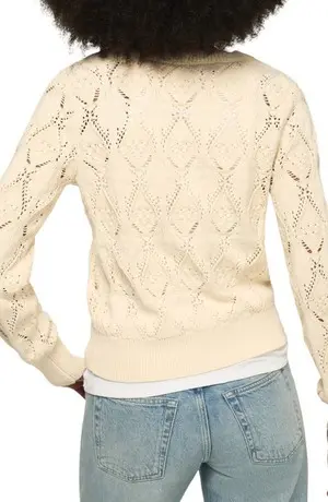 Lucky Brand Open Stitch Crewneck Sweater - Tofu