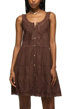 Lucky Brand Embroidered Drop Waist Minidress