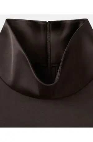 Mango Sleeveless Satin Mock Neck Top