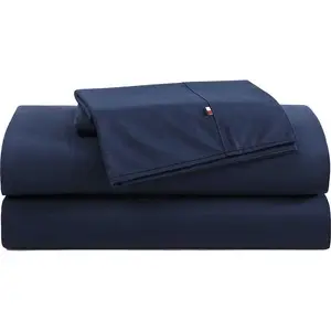Tommy Hilfiger Cotton Percale Sheet Set Navy