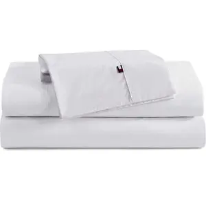 Tommy Hilfiger Cotton Percale Sheet Set White