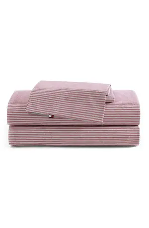 Tommy Hilfiger Highland Ticking Stripe Sheet Set - Red