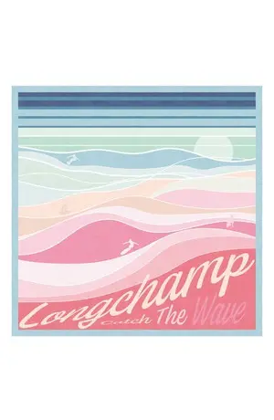 Longchamp Waves Silk Square Scarf - Rainbow Multi