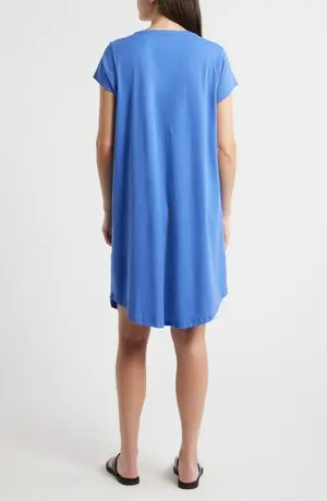 Eileen Fisher Organic Cotton Henley Dress - Blue Star