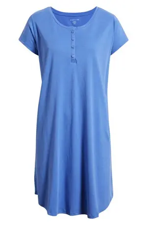 Eileen Fisher Organic Cotton Henley Dress - Blue Star