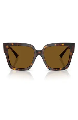 JIMMY CHOO 54mm Polarized Square Sunglasses - Havana/polar Brown