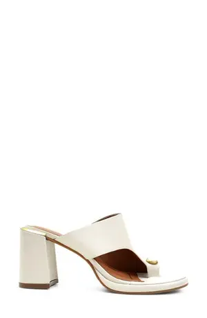 KENNETH COLE Syndika Platform Slide Sandal - Ecru Leather